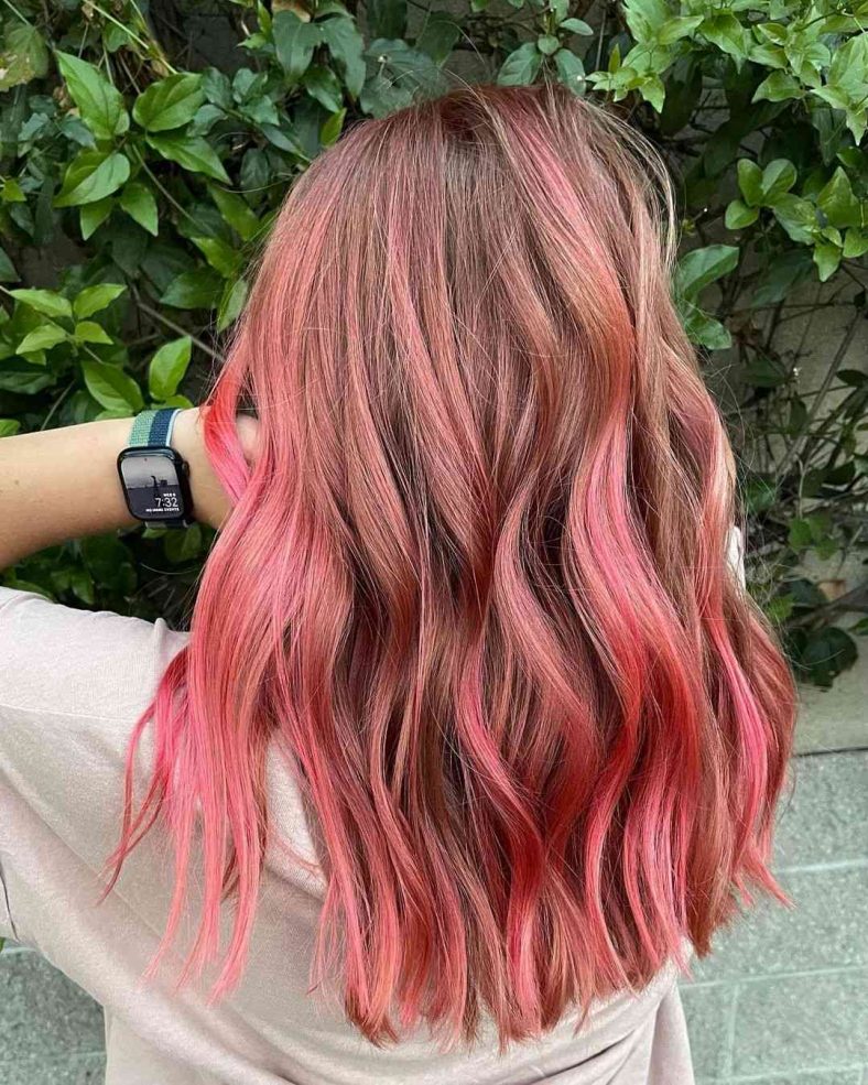 Pink Highlights in Brown Hair: How to Make Them & Examples