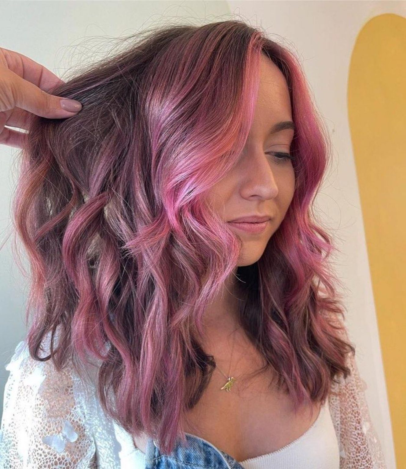 Pink Highlights in Brown Hair: How to Make Them & Examples